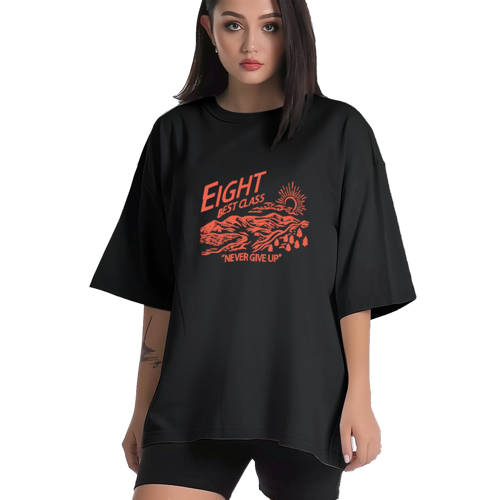 Plus Size Shirt Oversized Black Tops Short Sleeves Shirt Picture Letter ...