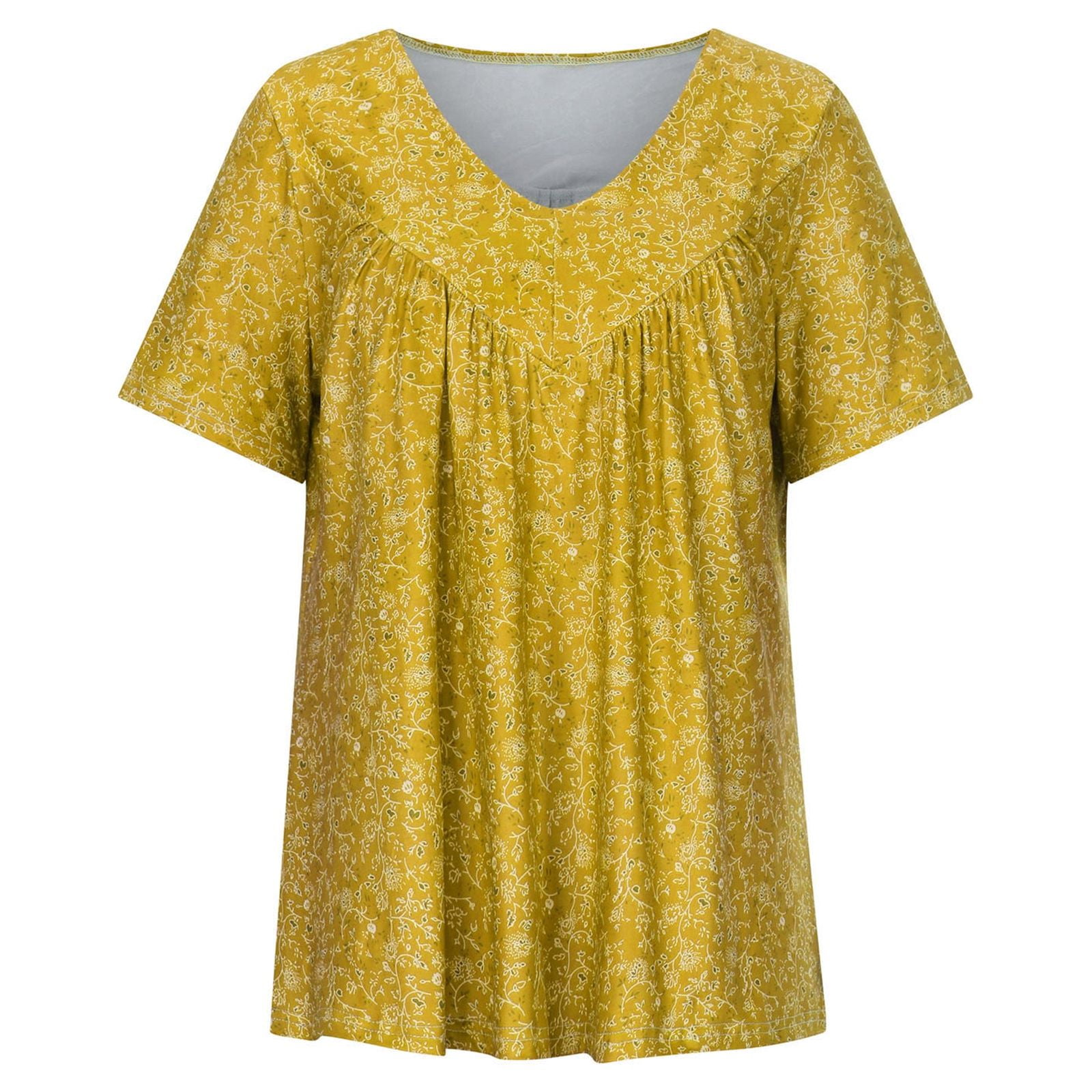 Plus Size Shirts for Women's Tops Short Sleeve Blouse Casual Pullover ...