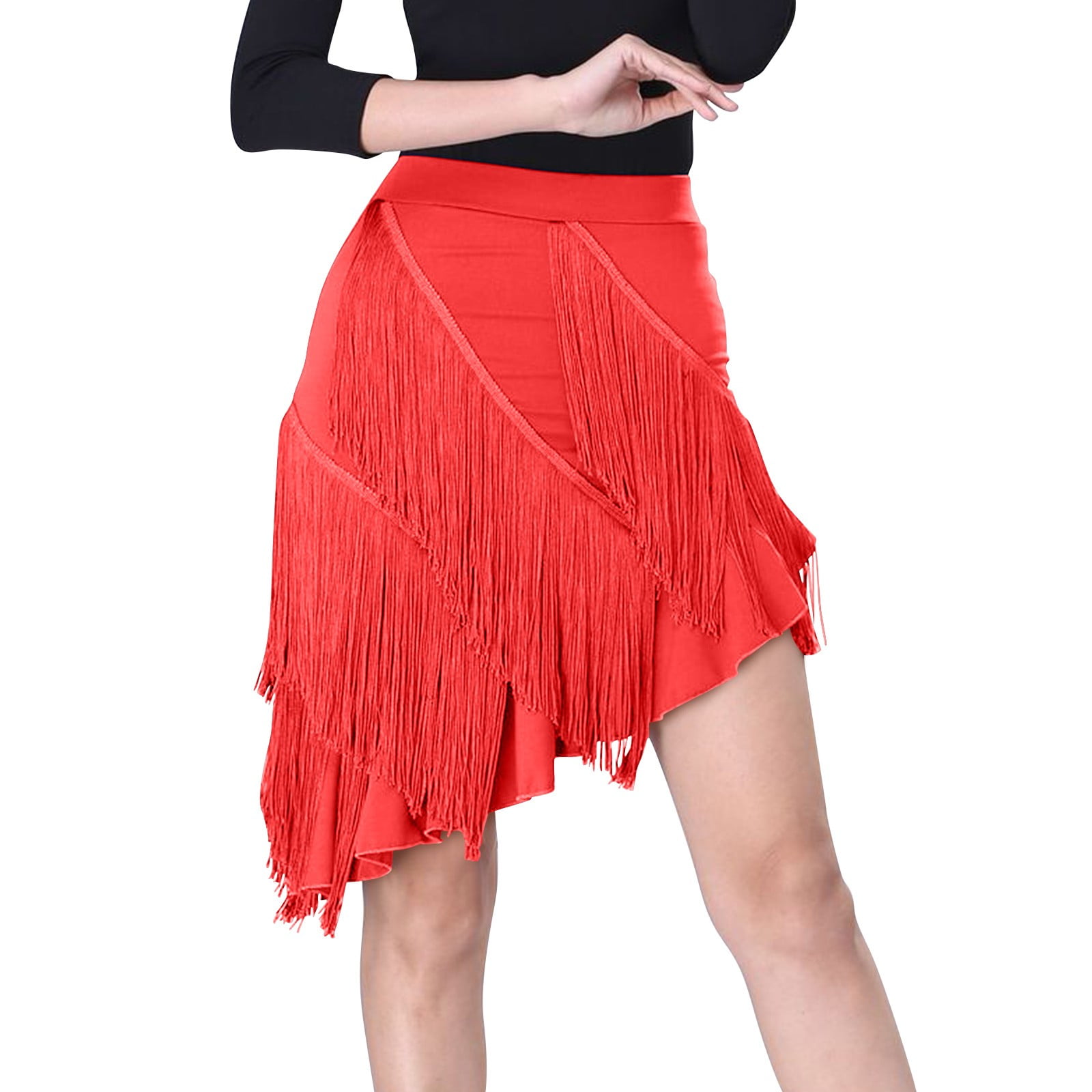 Plus Size Skirts Latin Skirt New Ruffle Skirt Adult Practice Dress ...