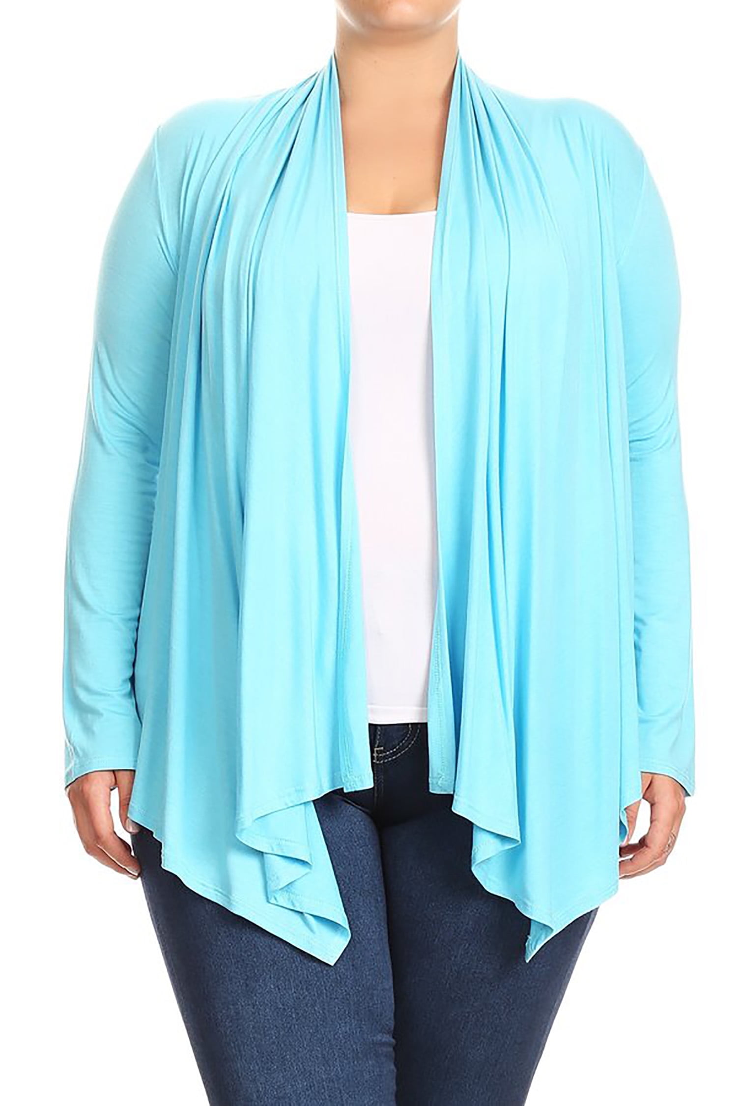 Plus Size Soft Basic Sweater Cardigan for Women - Walmart.com