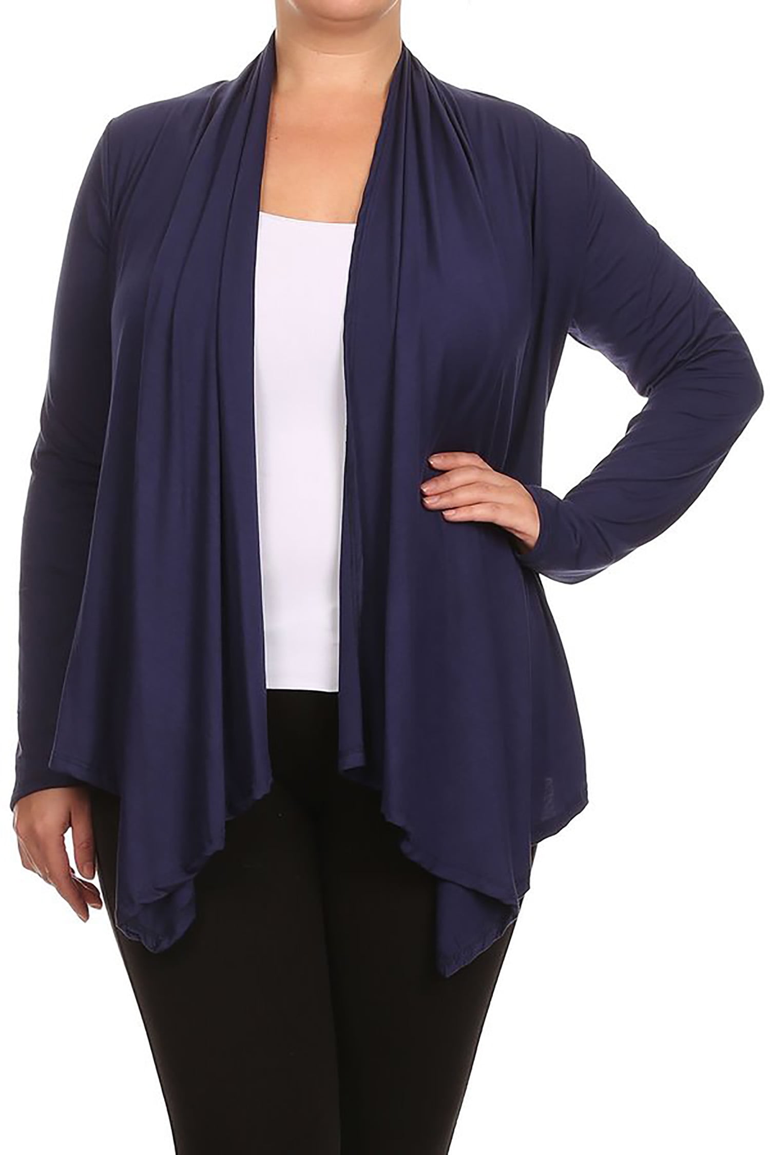 Women's Plus Size Lightweight Comfort Sweater Cardigan with Open Front ...