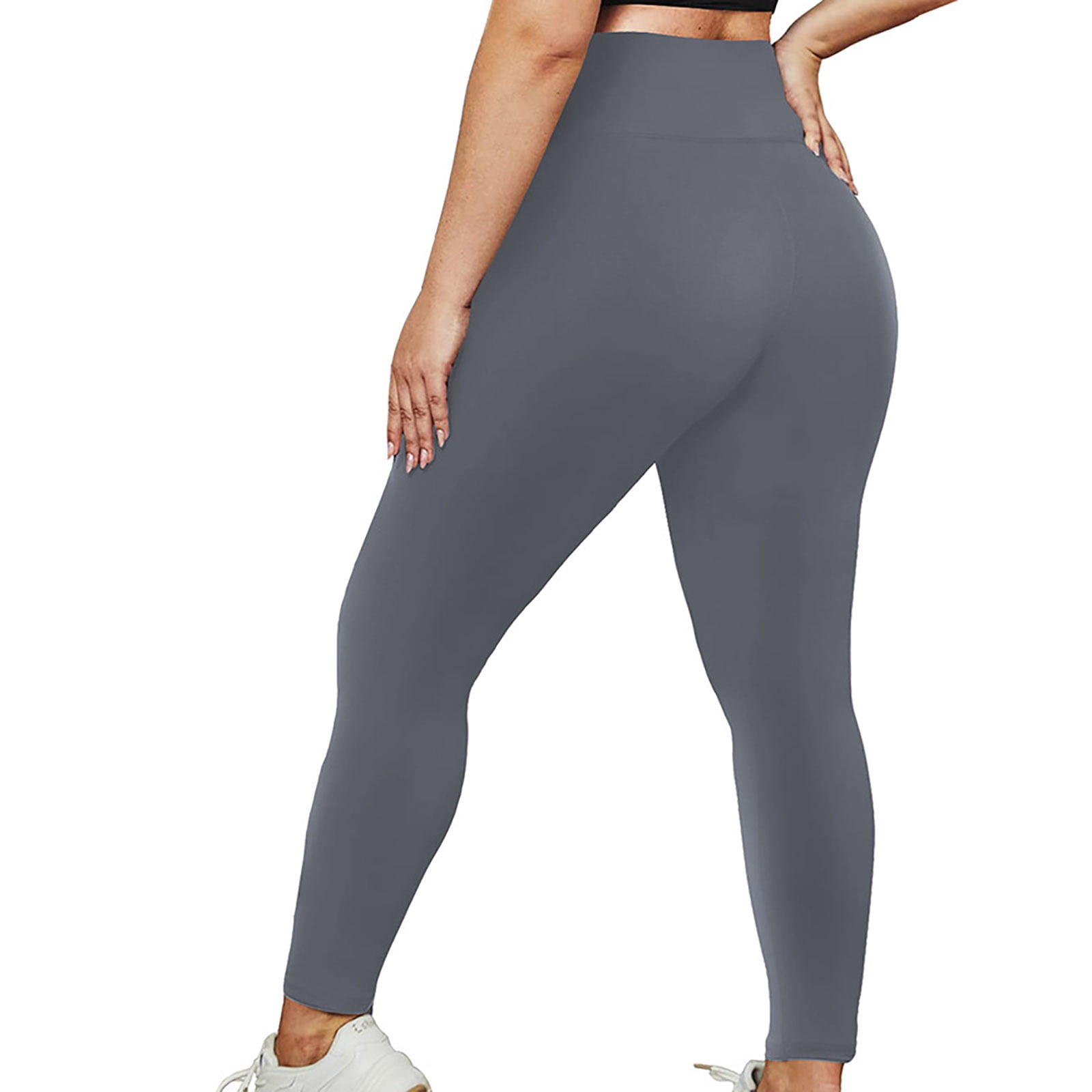 Plus Size Solid Yoga Pants for Women Seamless High Waist Leggings ...