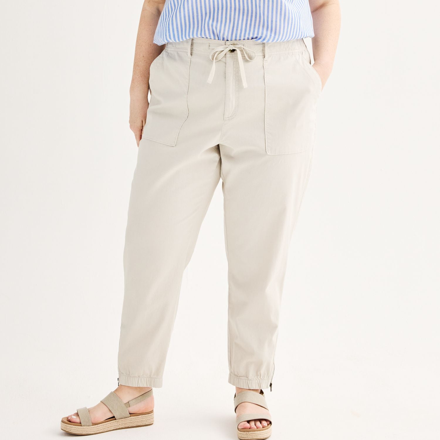 Plus Size Sonoma Goods For Life® Core Utility Jogger Pants Color: Sand ...