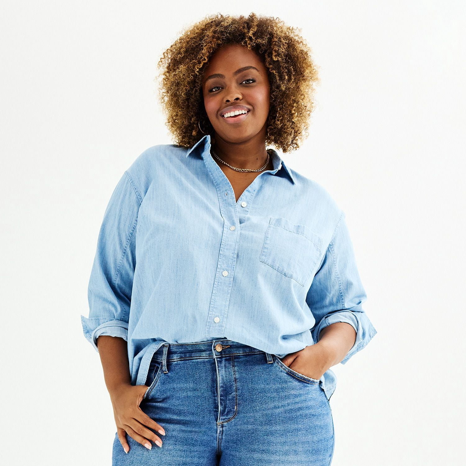 Plus Size Sonoma Goods For Life® Oversized Boyfriend Shirt Color: New ...