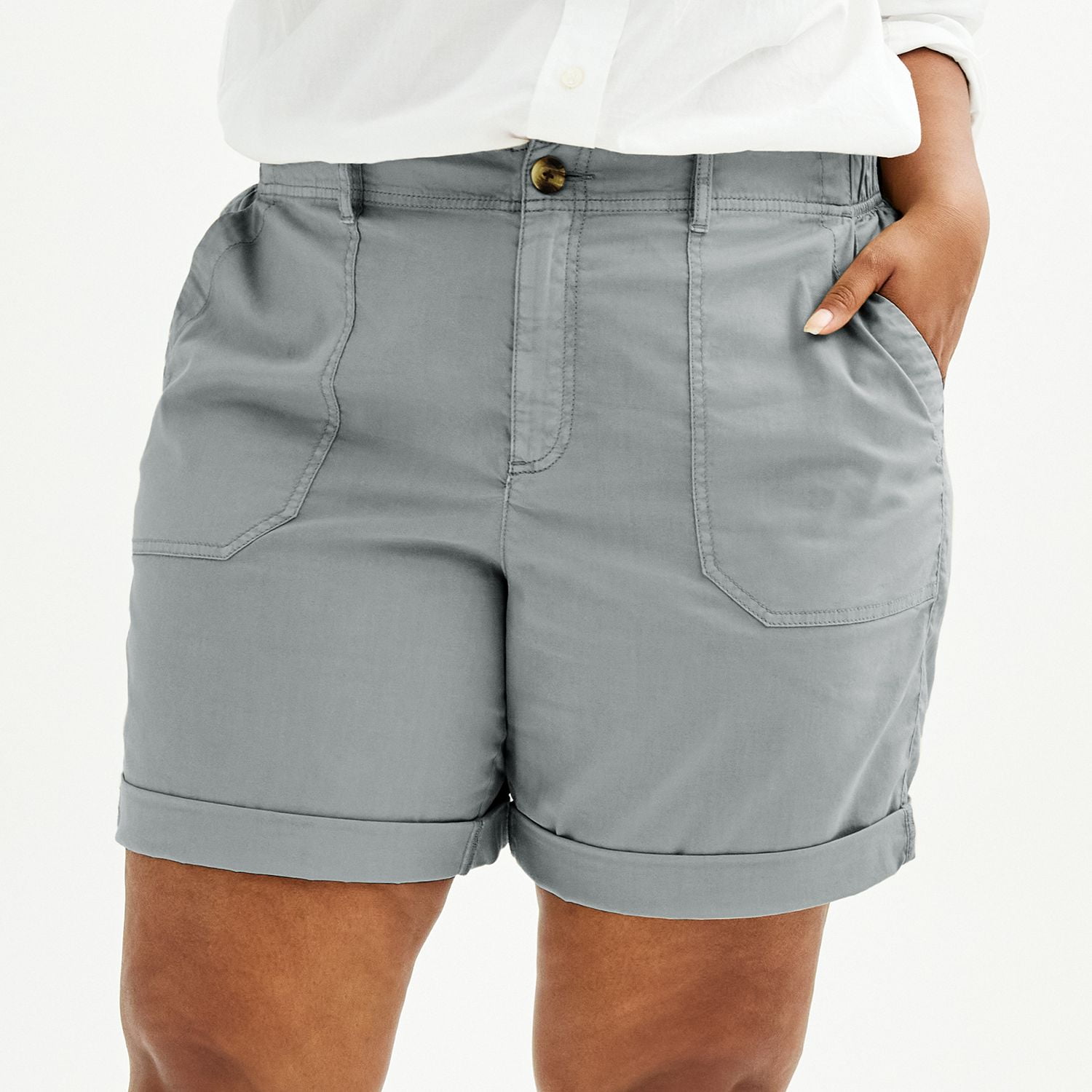 Plus Size Sonoma Goods For Life® Utility Bermuda Shorts Color: Steel ...