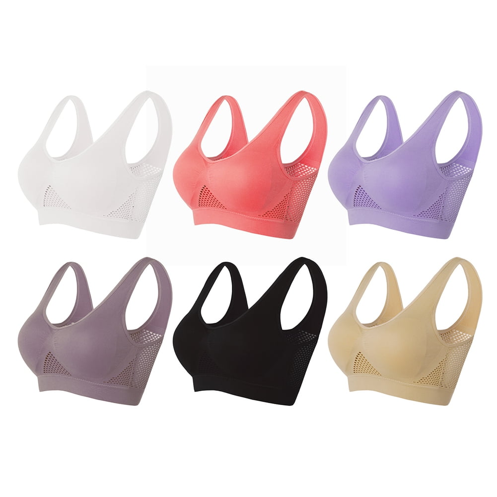 Plus Size Sports Bras for Women Shockproof Breathable Wirefree Padded Workout Yoga Gym Fitness ...