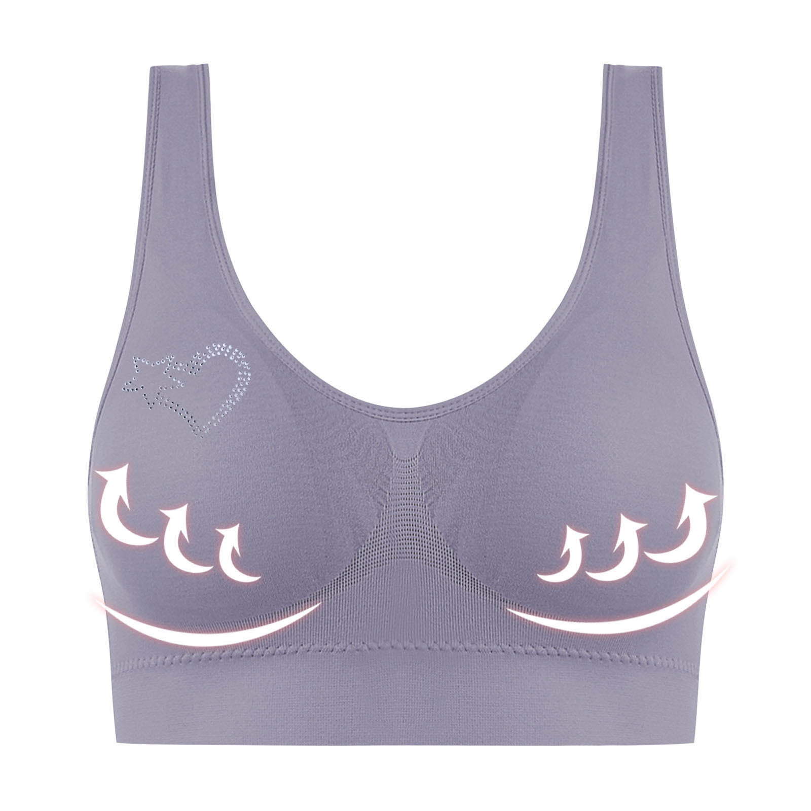 Plus Size Sports Bras for Women Seamless Breathable Wirefree Gathering ...