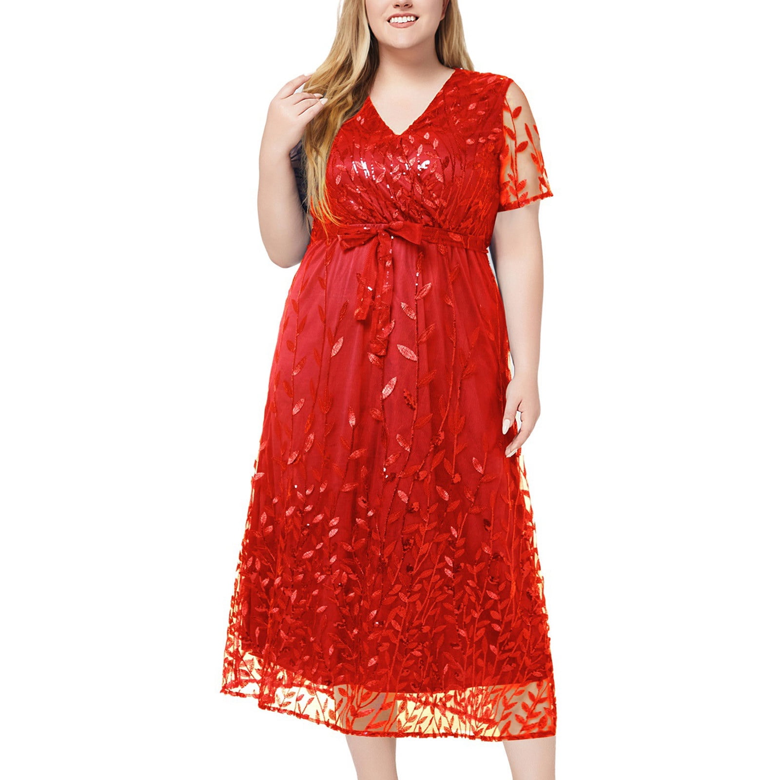 Plus Size Spring Clothes for Women,Vestido de poliéster para mujer ...