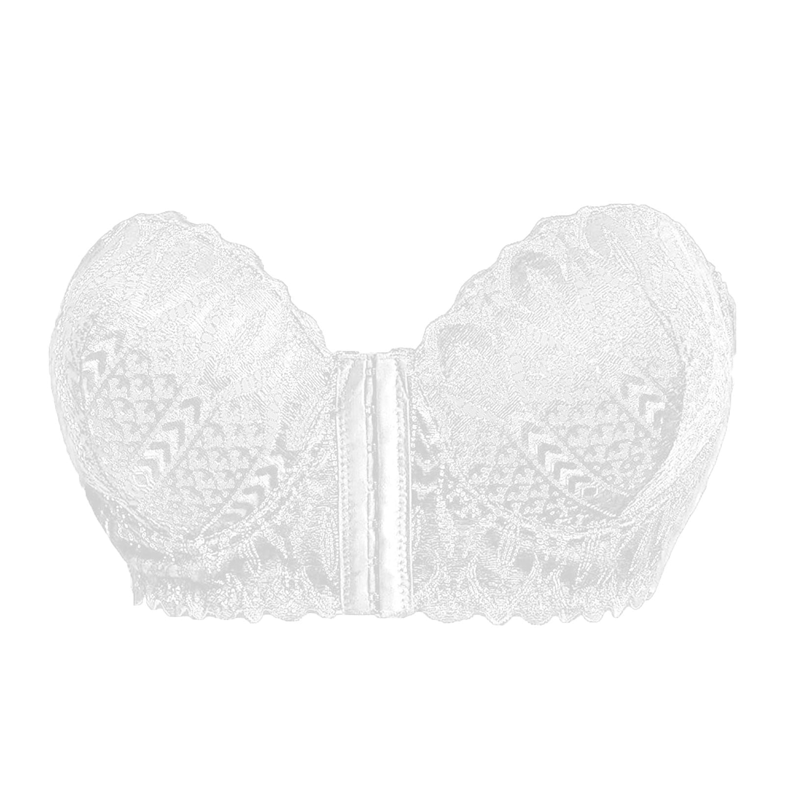 Plus Size Strapless Bra 34C-44DDD, Push Up Underwire with Lace & Clear ...