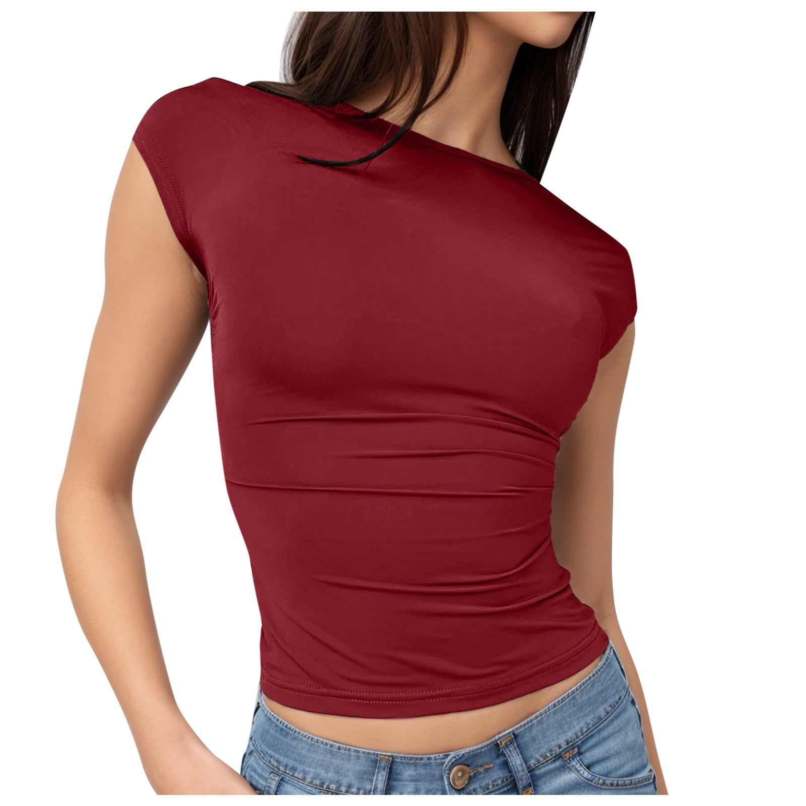 Plus Size Summer Clothes for Women Backless Tops Open Back Shirts ...