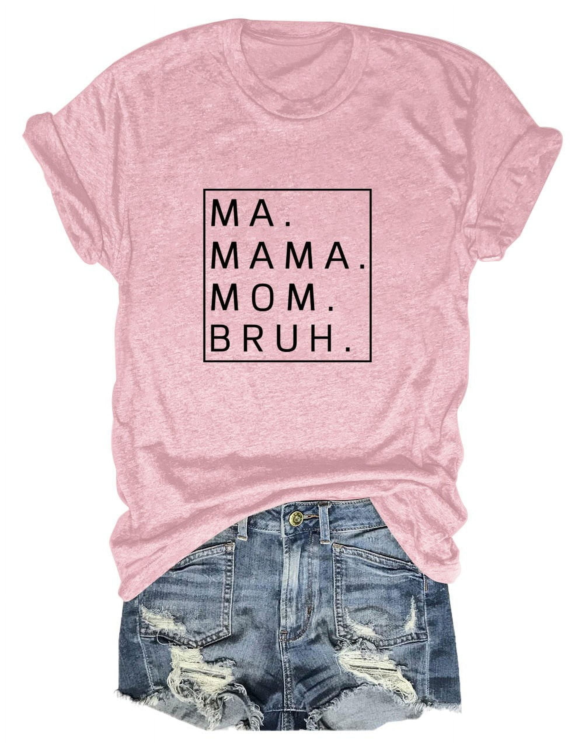 Plus Size Summer Clothes for Women Loose Fit MA Mama Mom Bruh Letter ...