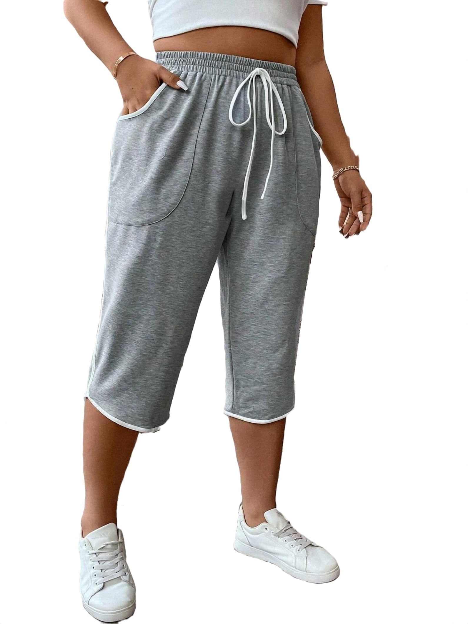 Plus Size Sweatpants Plain Jogger Grey 0XL (12) - Walmart.com