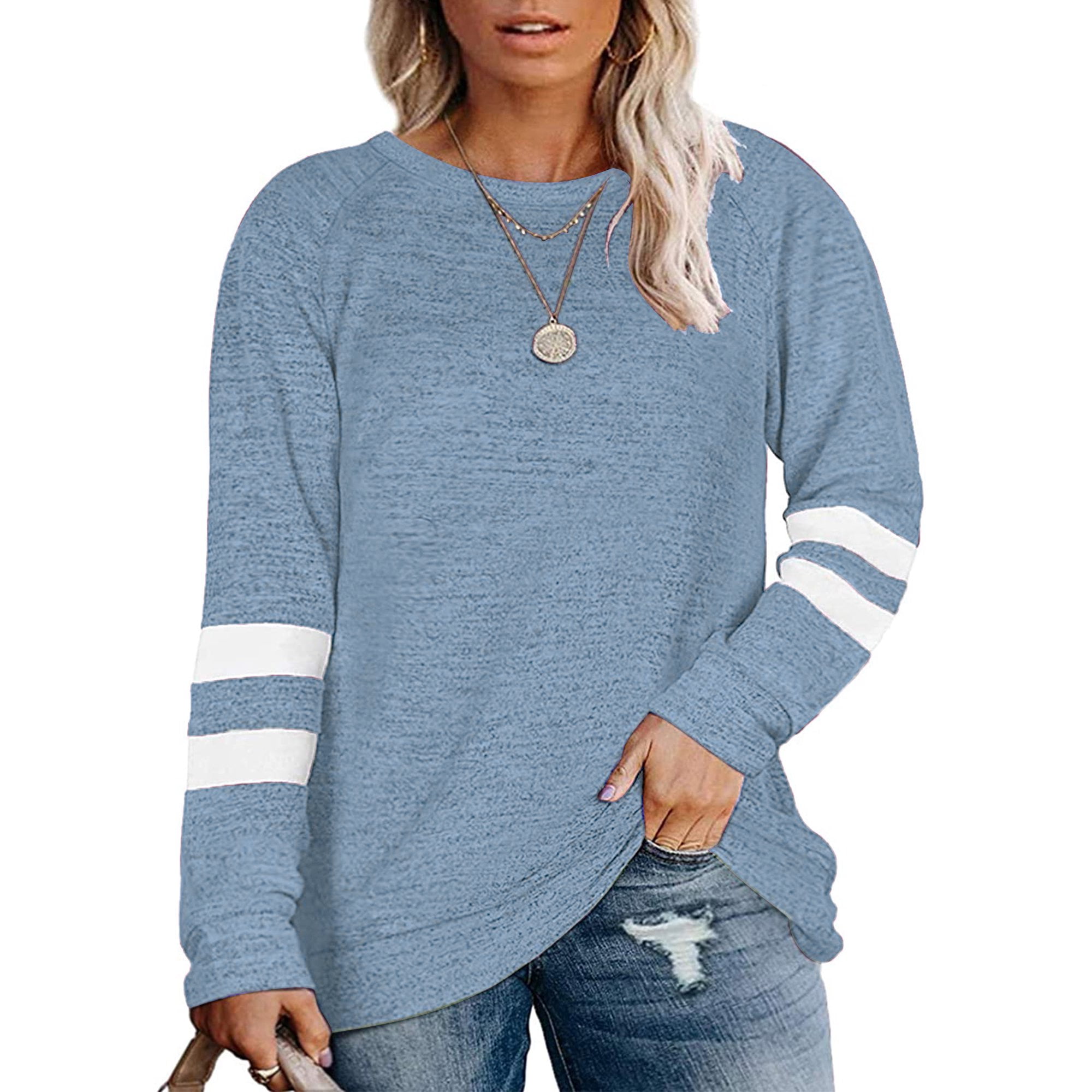 Women's Plus Size Long Sleeve Oversized Sweatshirt Tunic Tops for ...