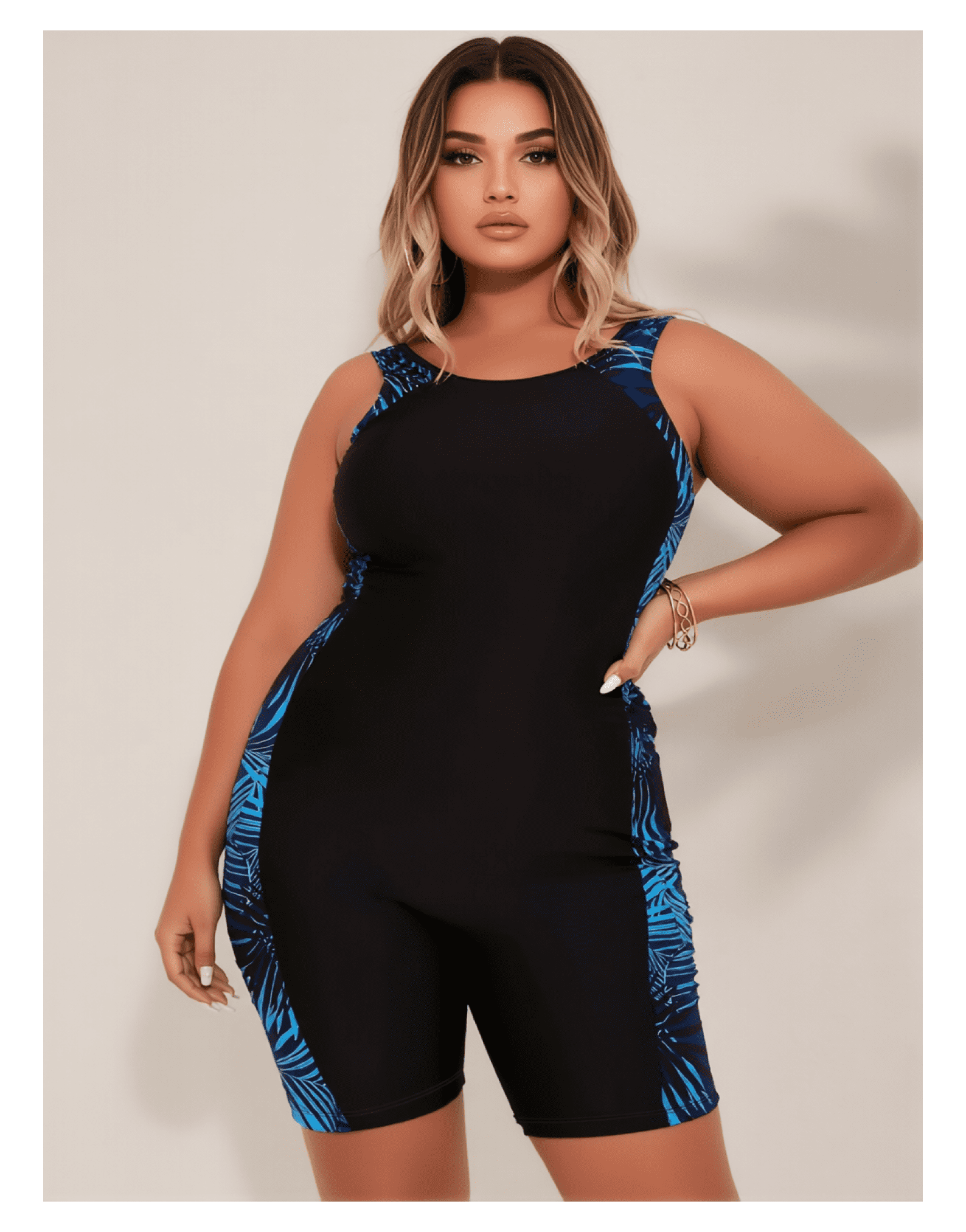 Plus Size Tankini Swimsuit - Women's Tropical Print Two Piece Swimsuit ...