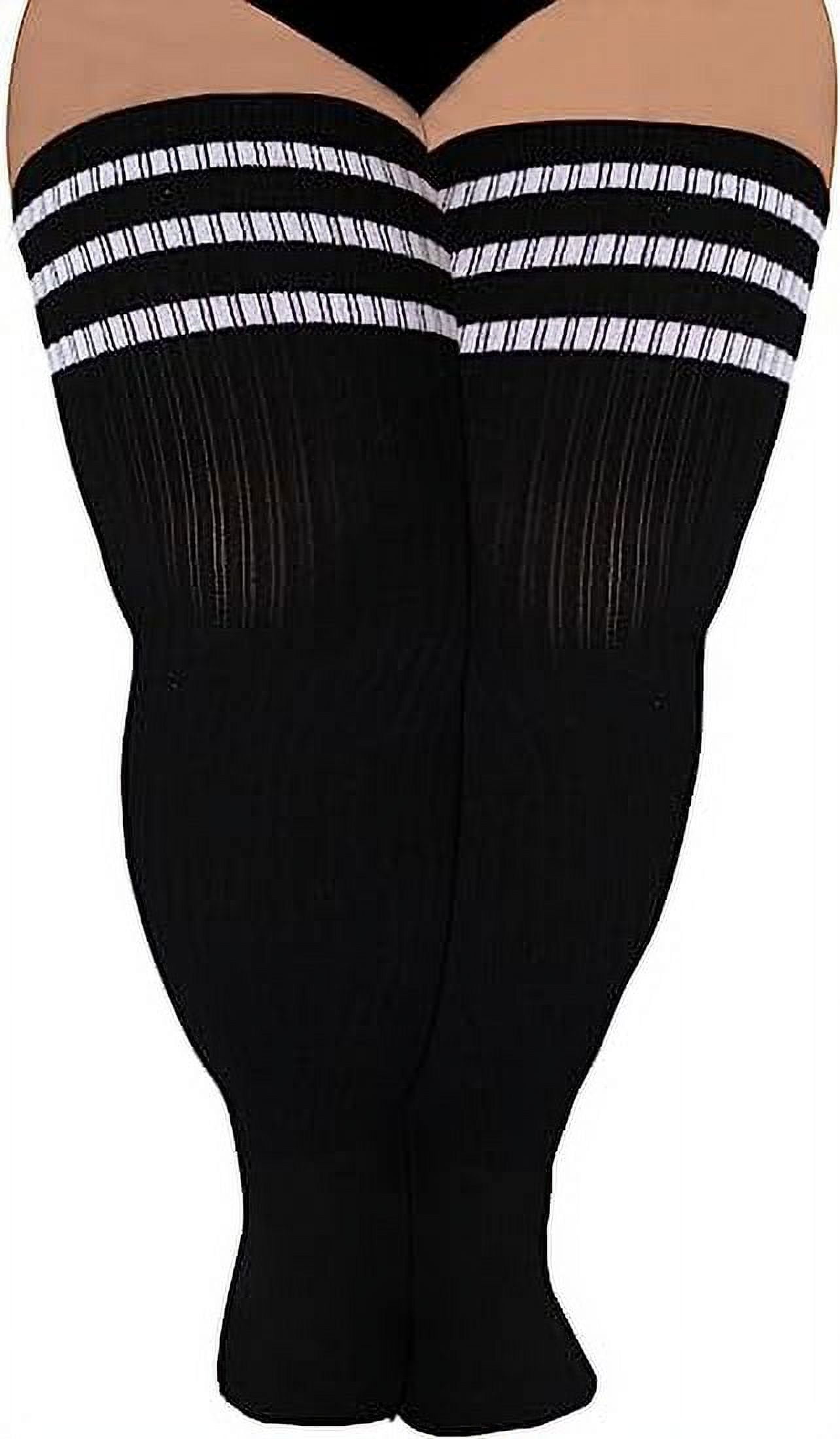 Plus Size Thigh High Socks for Womens Thick Thighs Cotton Extra Long ...