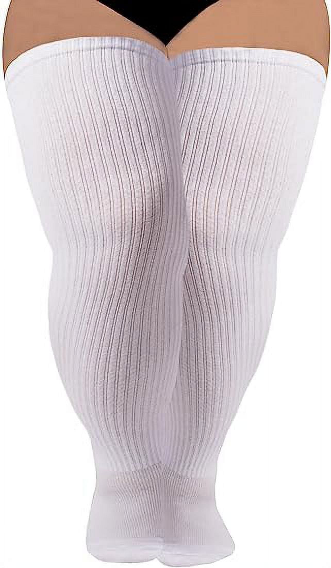 Plus Size Thigh High Socks for Womens Thick Thighs Cotton Extra Long ...