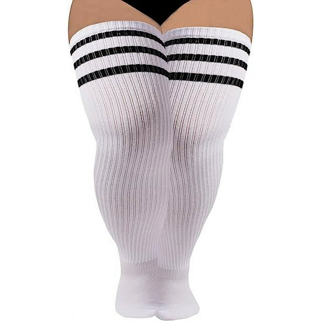 Plus Size Thigh High Socks for Womens Thick Thighs Cotton Extra Long ...