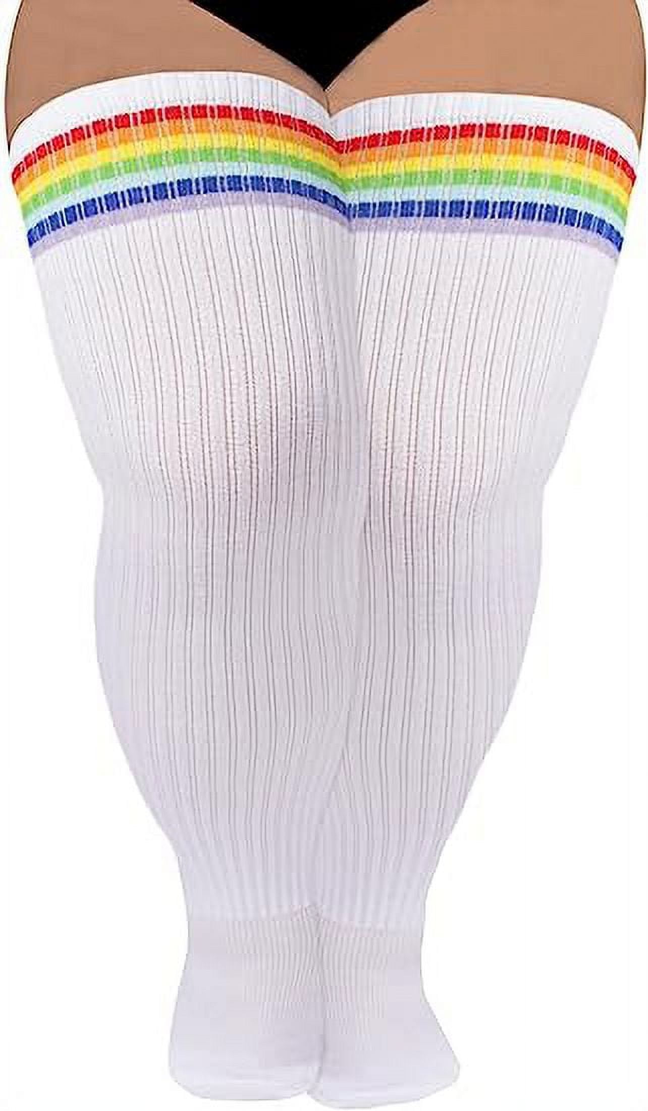 HL Plus Size Thigh High Knitted Socks for Women - Winter Warm Over the ...