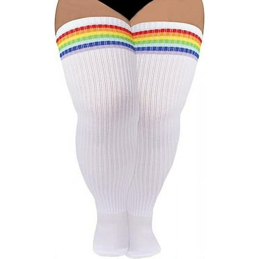 TELOLY Plus Size Womens Thigh High Socks for Thick Thigh Extra Long ...