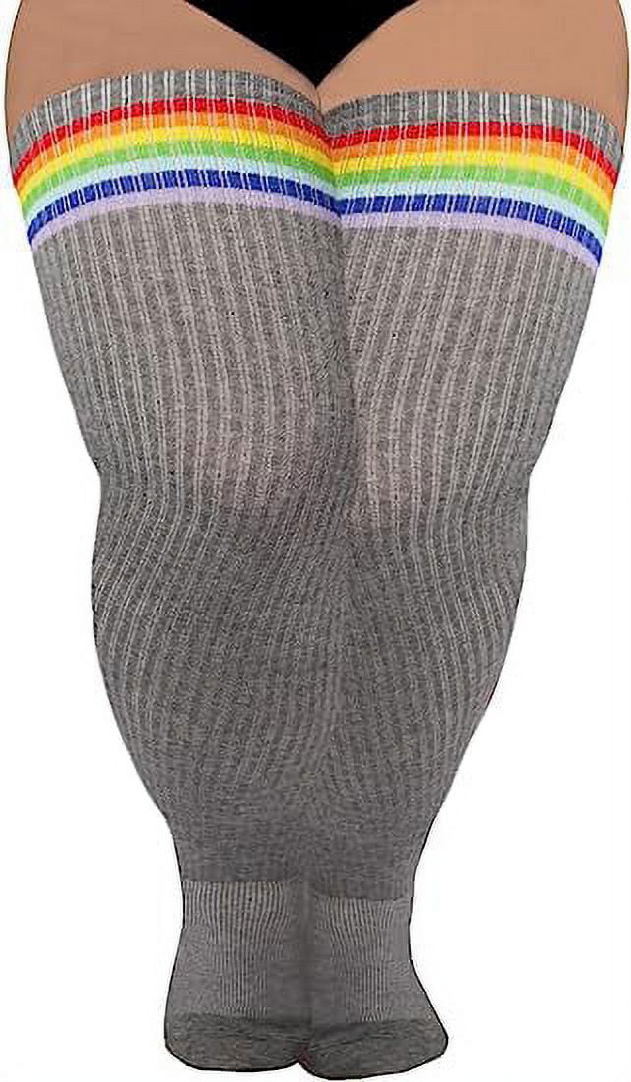 Plus Size Thigh High Socks for Womens Thick Thighs Cotton Extra Long ...