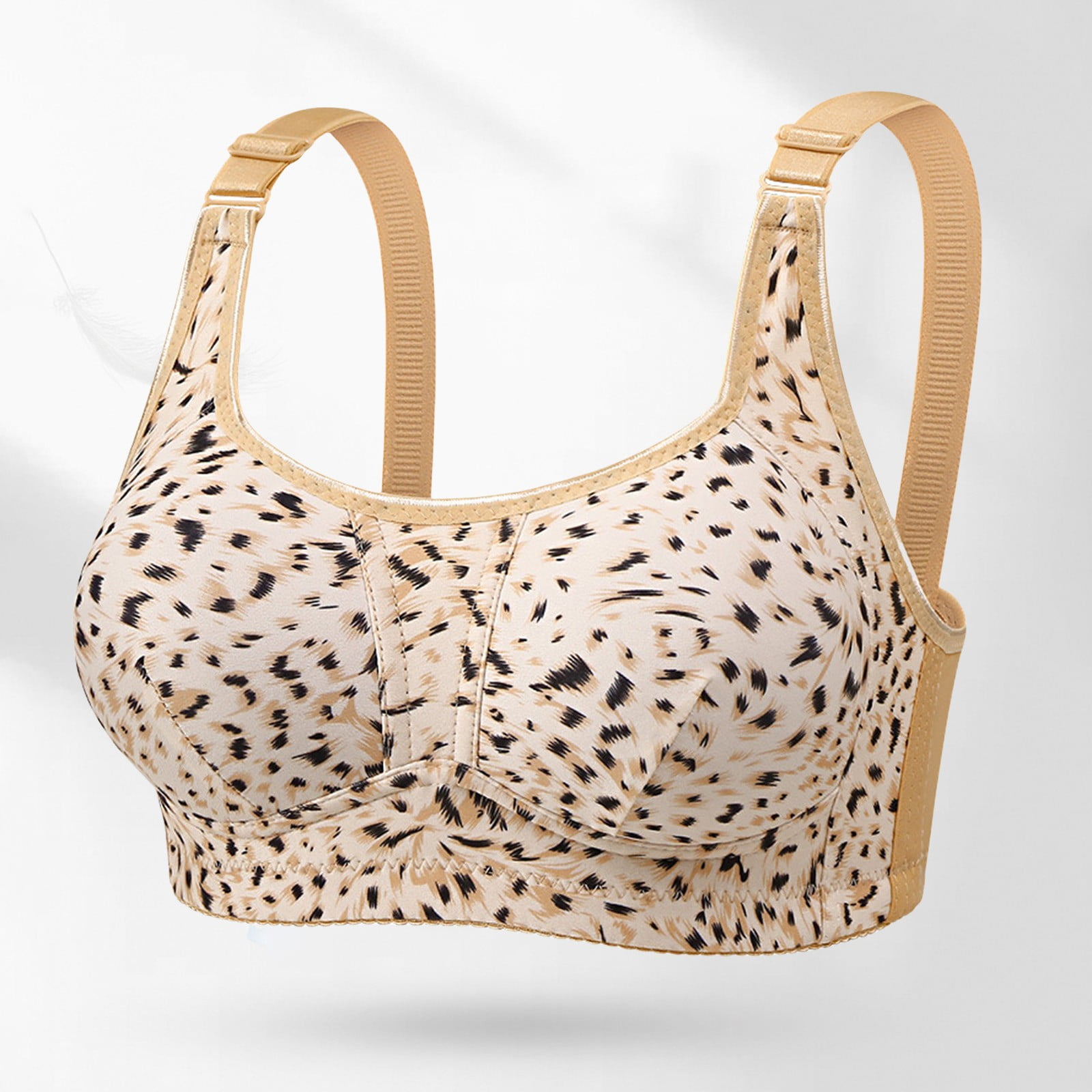 Plus Size Thin and Alluring Leopard - Print Push - Up Bra - Wireless ...