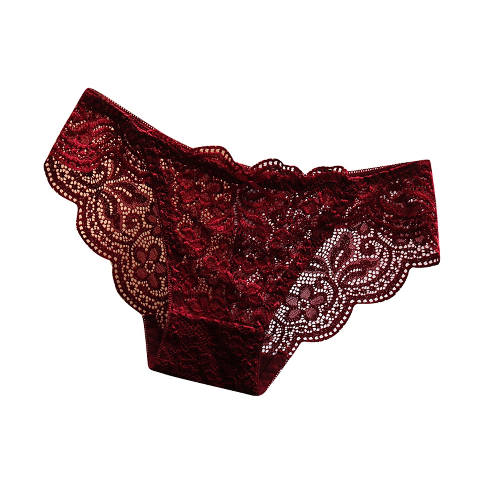 Plus Size Thongs For Women Crotchless Embroidery Lace Thin Sheer Elastic Low Waist Nightwear