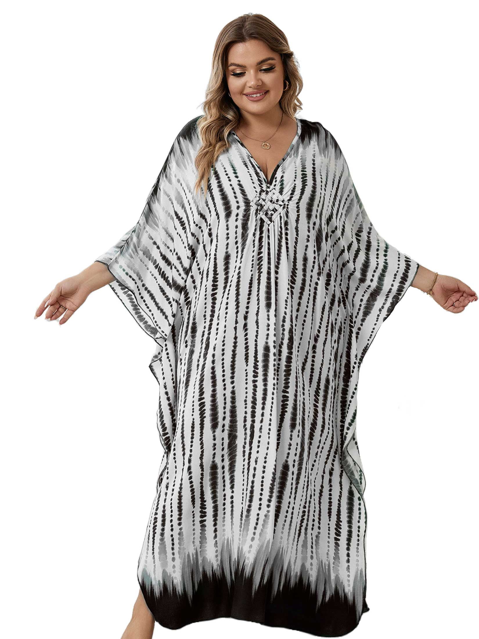 Plus Size Tie Dye Kaftan Dresses for Women Long Caftan Loungewear ...