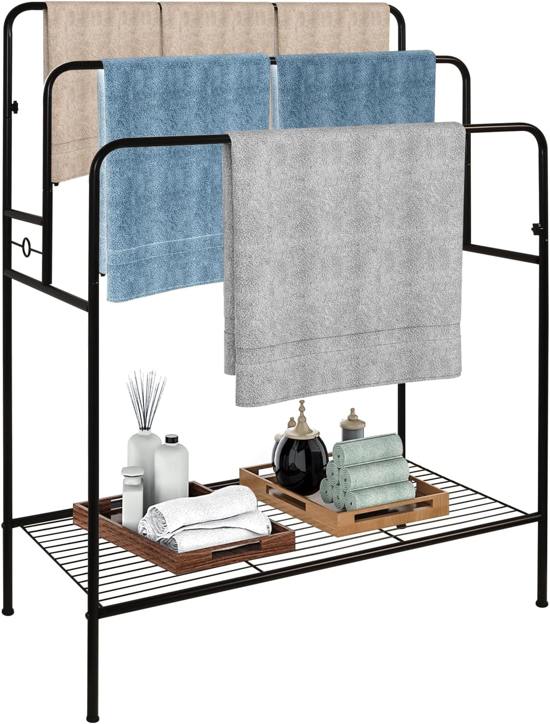 Plus Size Towel Stand for Bathroom, Towel Drying Rack Freestanding, 3 ...