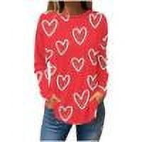 Plus Size Tunic Tops Valentines Day T Shirts for Women Long Sleeve Cute ...