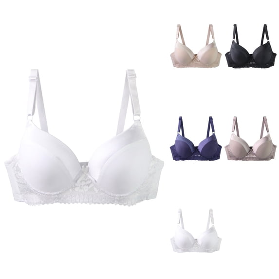 Plus Size Underwire Bra – Full Coverage Seamless T-Shirt Bra with Lace ...