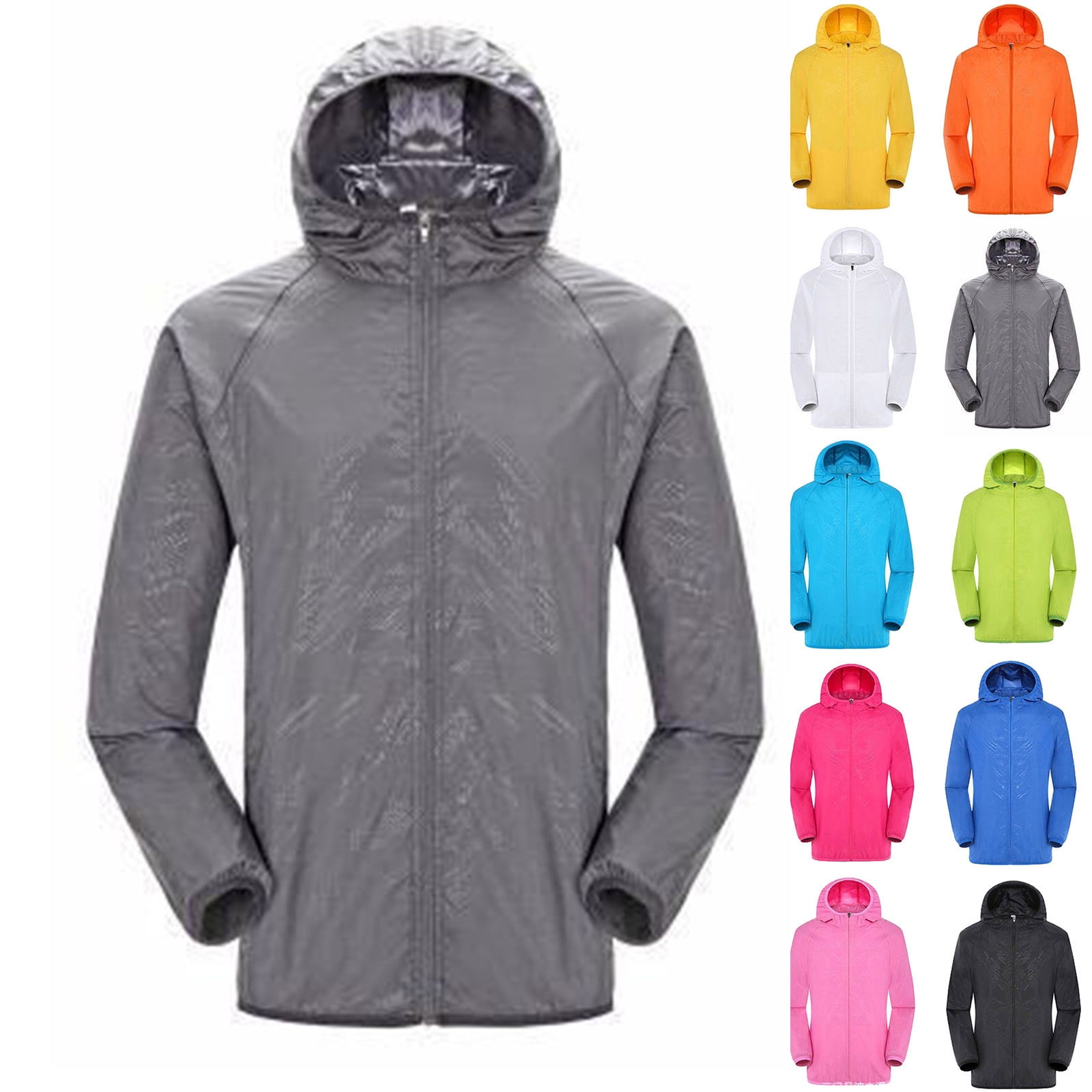 Plus Size Waterproof Hooded Raincoat Windproof Women Men Windproof ...