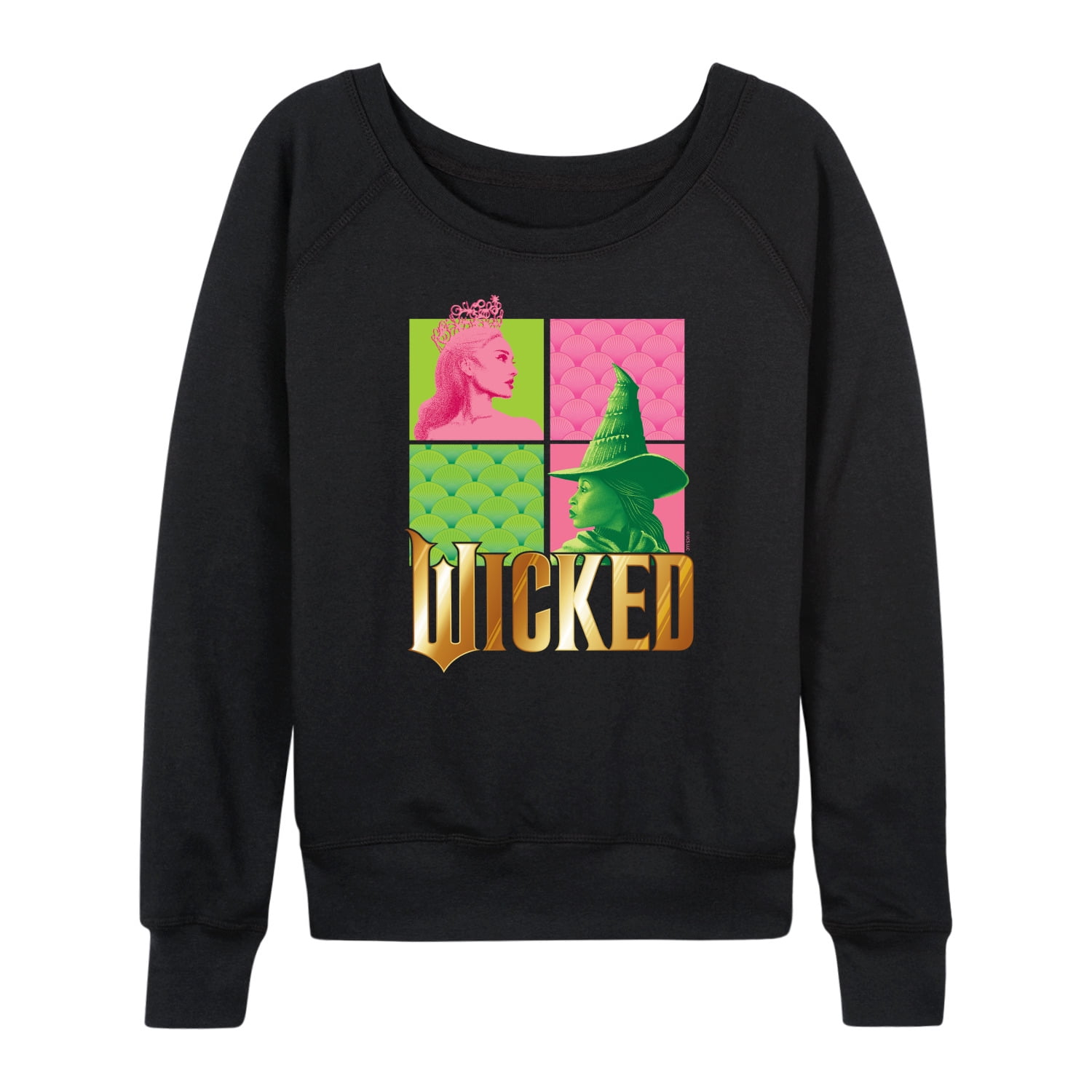 Wicked - Elphaba And Glinda Gold Logo - Women's French Terry Pullover ...
