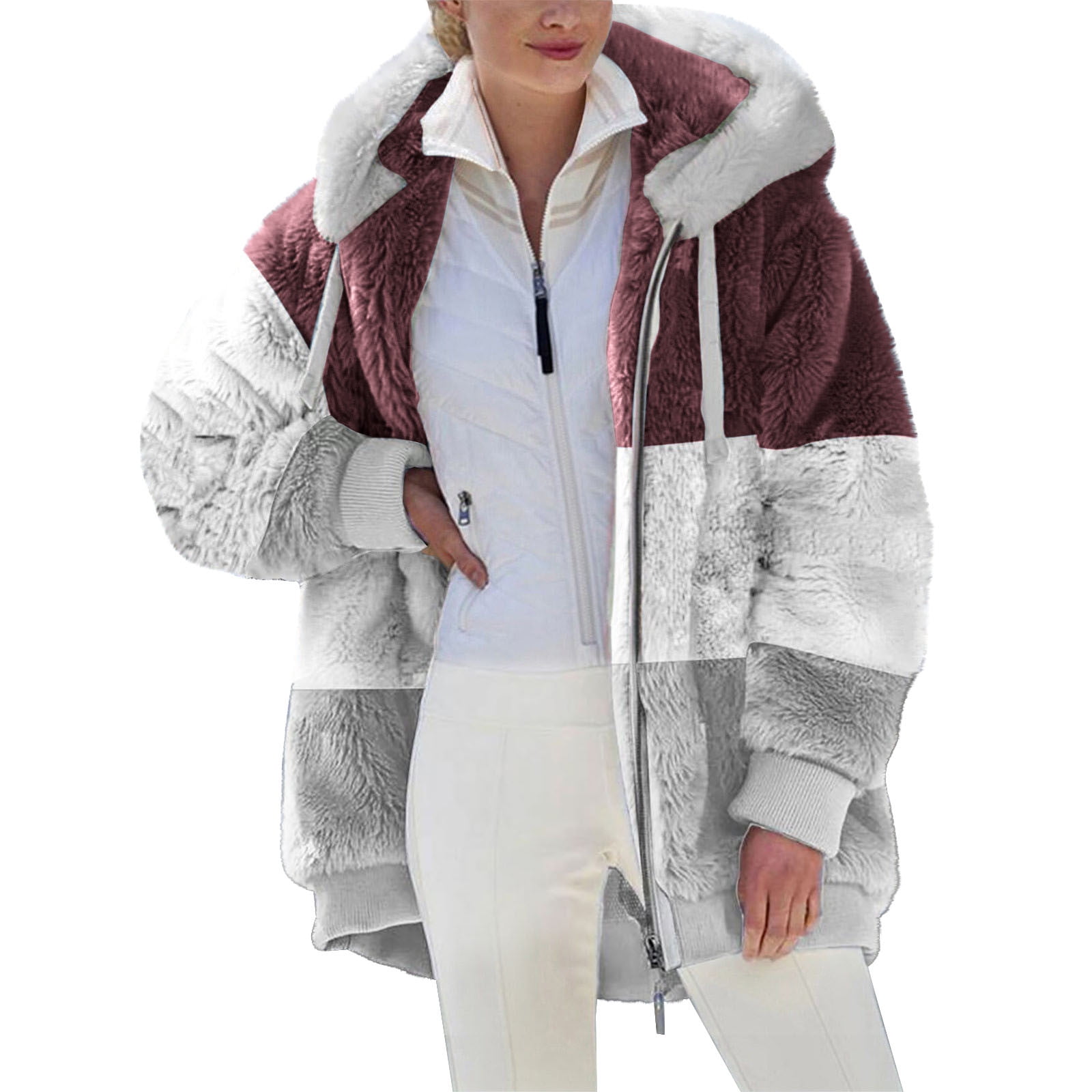 Plus Size Winter Coats for Women, Fashion Womens Warm Faux Coat Jacket ...