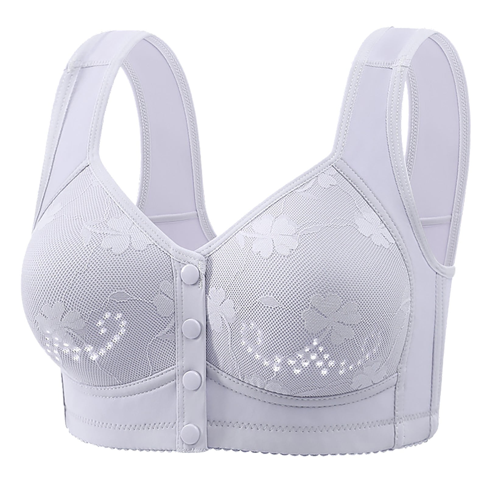 Plus Size Wireless Bra Thin Wide Strap Comfortable Support Soft ...