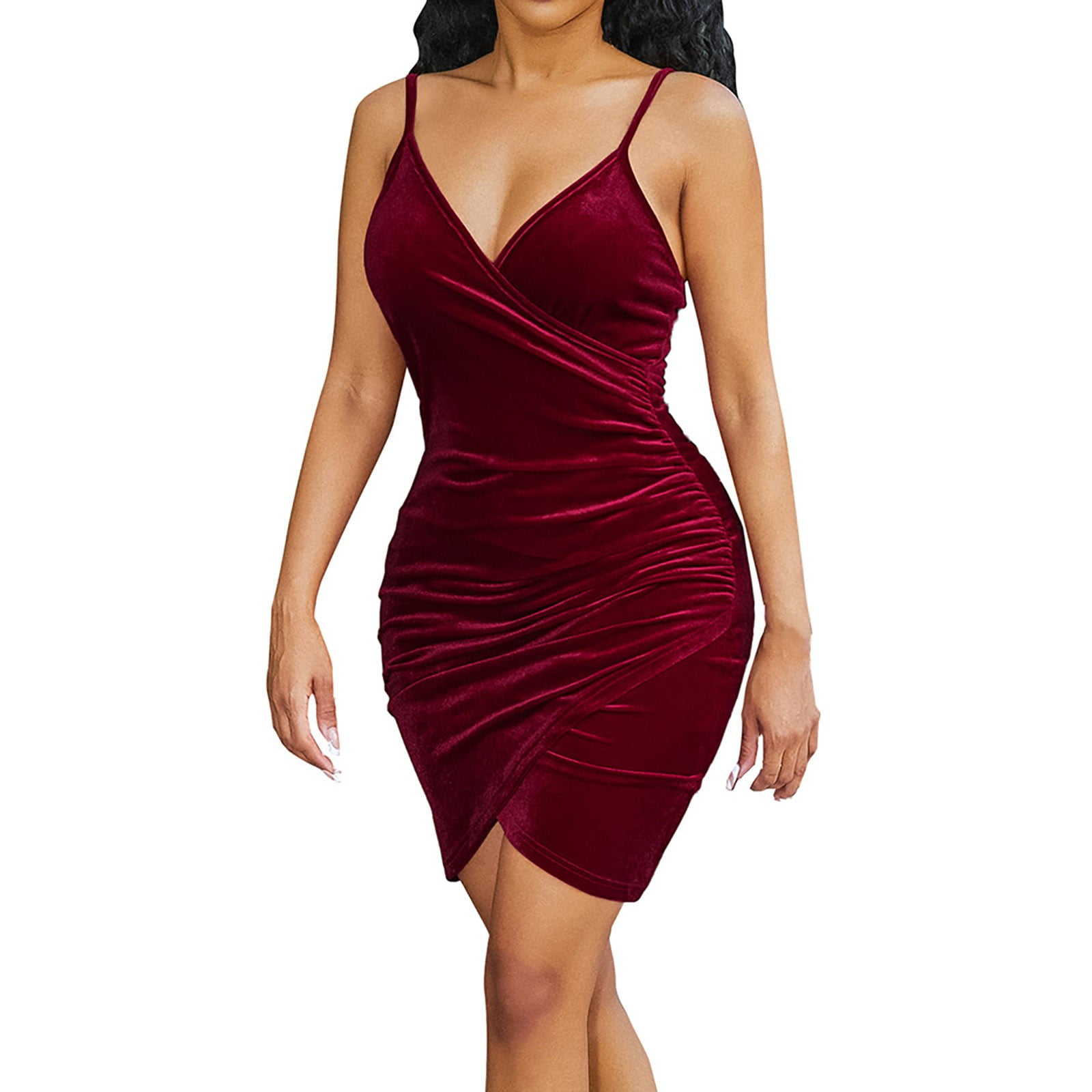 Plus Size Women Sexy Sling Mini Dress Sleeveless Backless Party Club ...