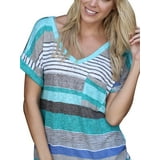 Plus Size Women Summer Short Sleeve T-shirt Blouse Ladies Loose ...