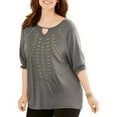 Plus Size Women's Keyhole Graphic Tunic - Walmart.com