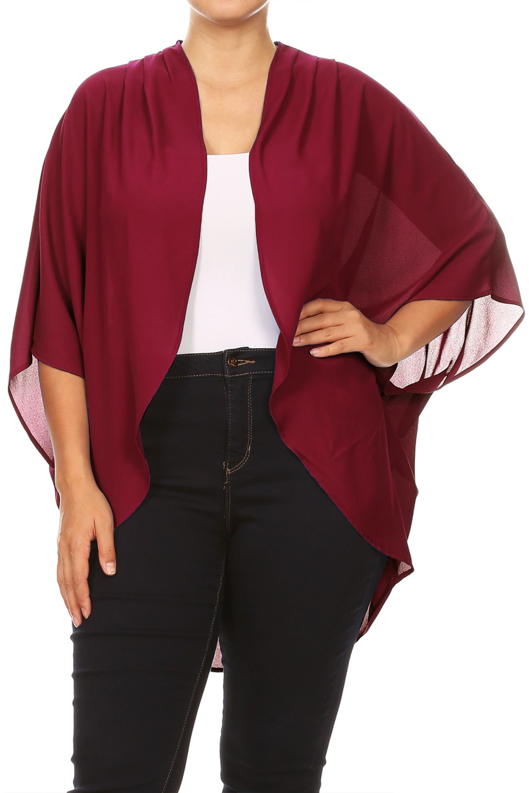 Plus Size Women's Trendy Style Open Front Loose Fit Cardigan - Walmart.com