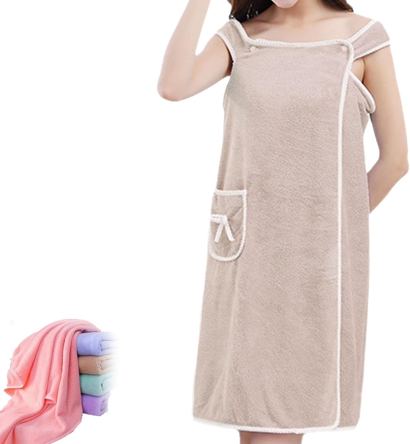 Plus Size Women's Wearable Shower Skirt, Wearable Bath Towel ...