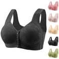 Plus Size Womens Bra Front Closure Bra Wireless Comfortable Supportive ...