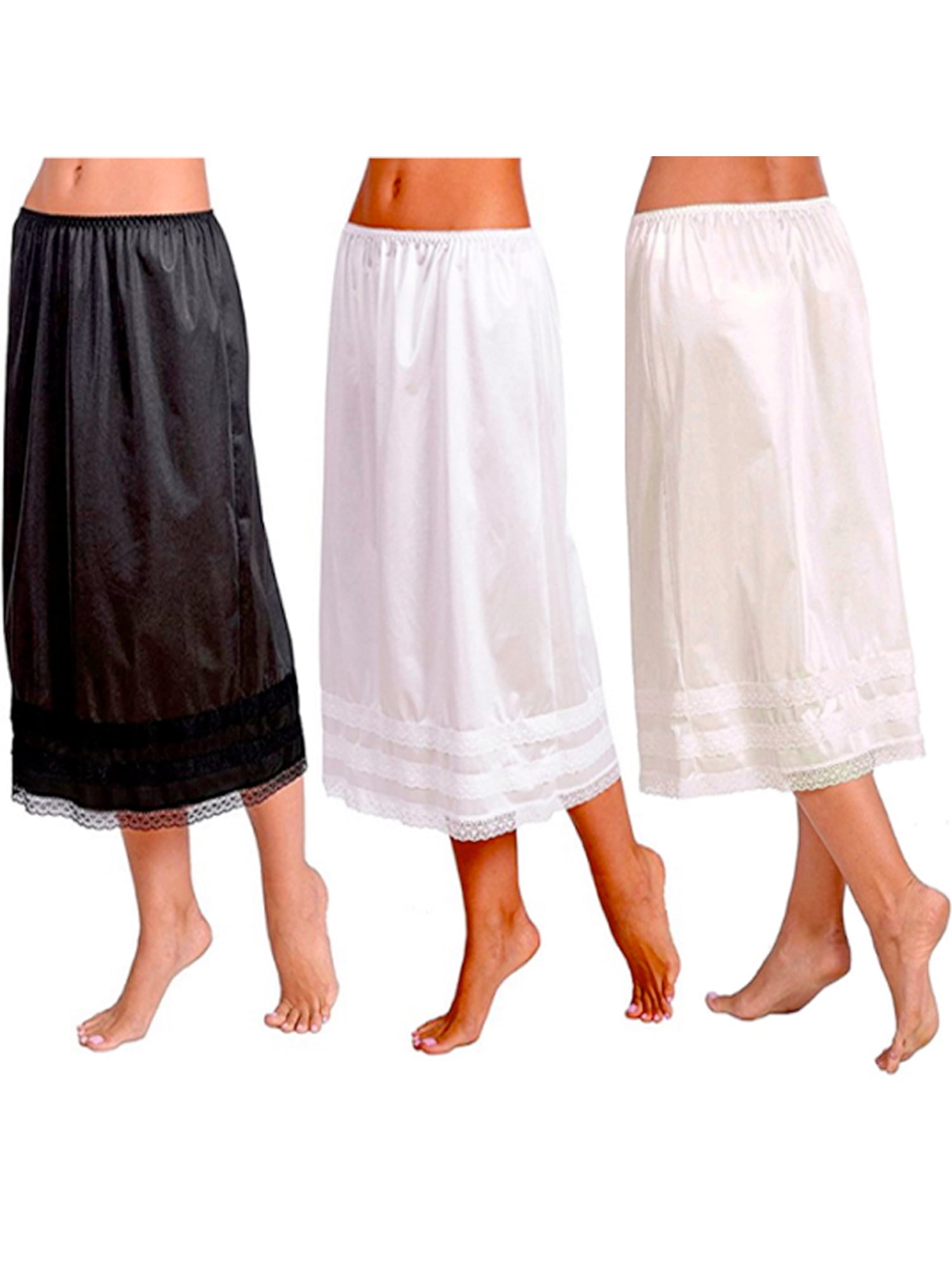 Jkerther Plus Size Womens Elastic High Waist Polyester Skirt, Smooth ...