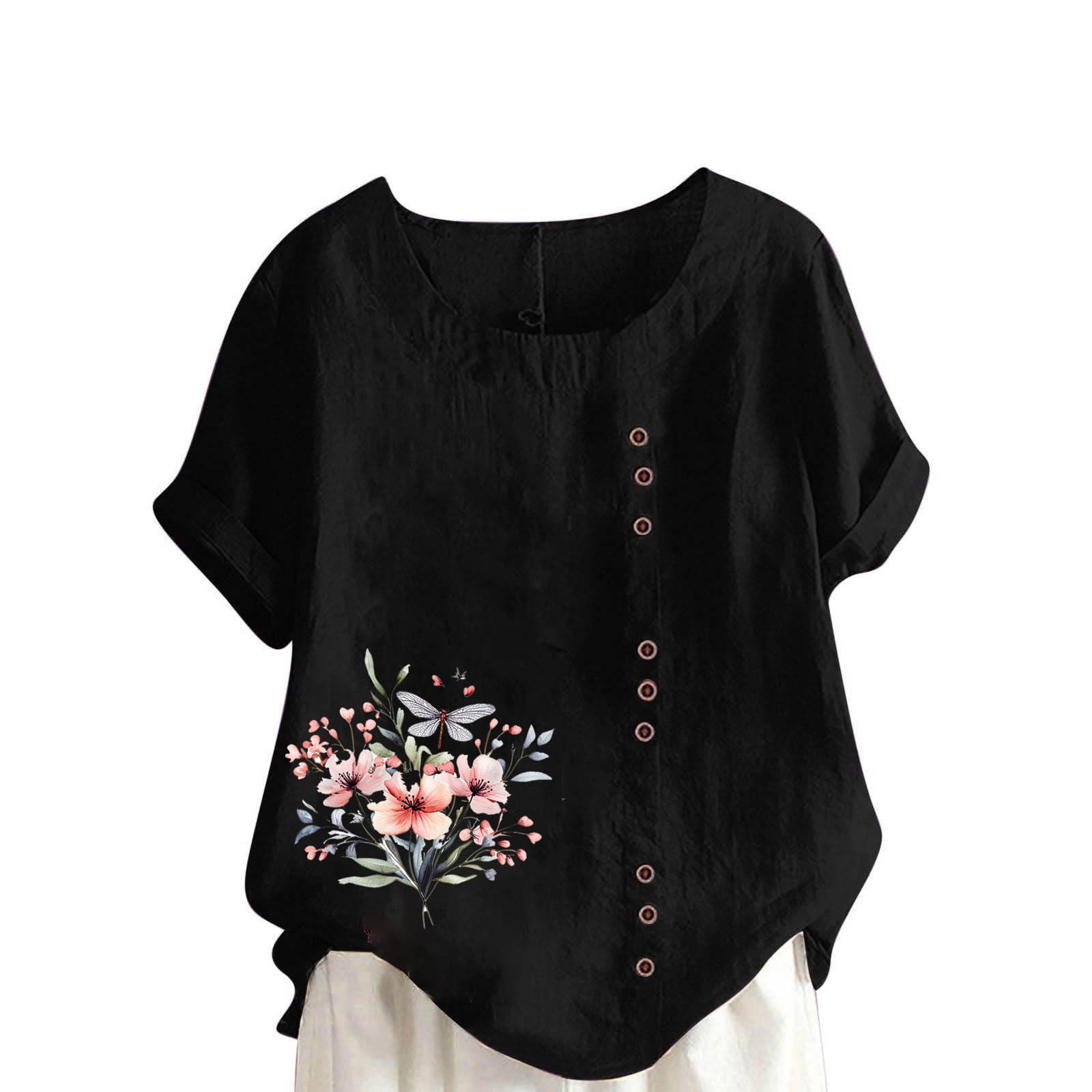 Young adult fashion Plus Size Womens Shirts Summer Clothes Outfits ...