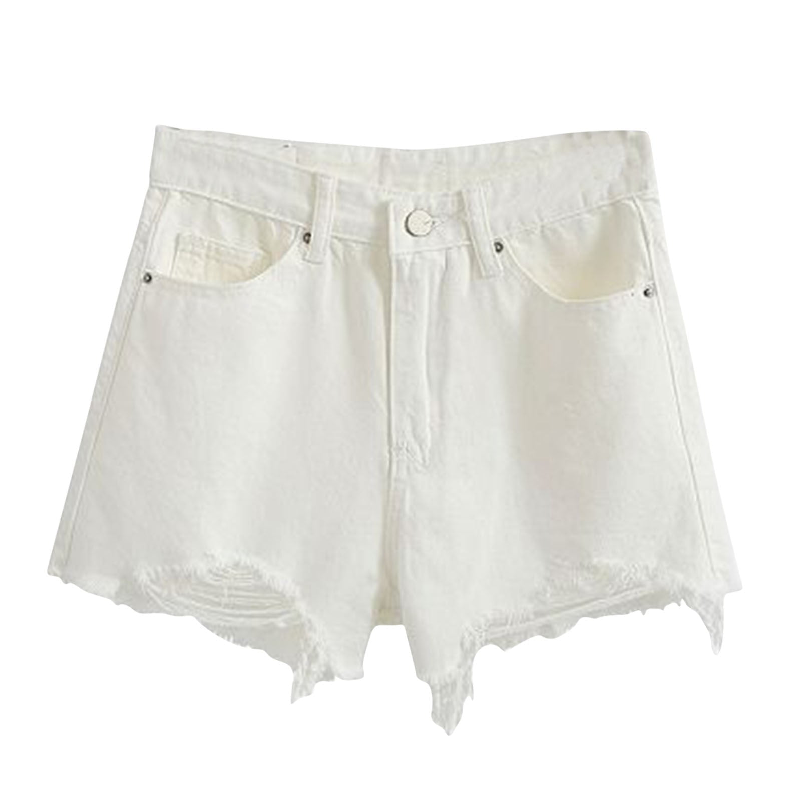 Plus Size Womens Shorts Women's Fashion Solid Color Irregularity Rough ...