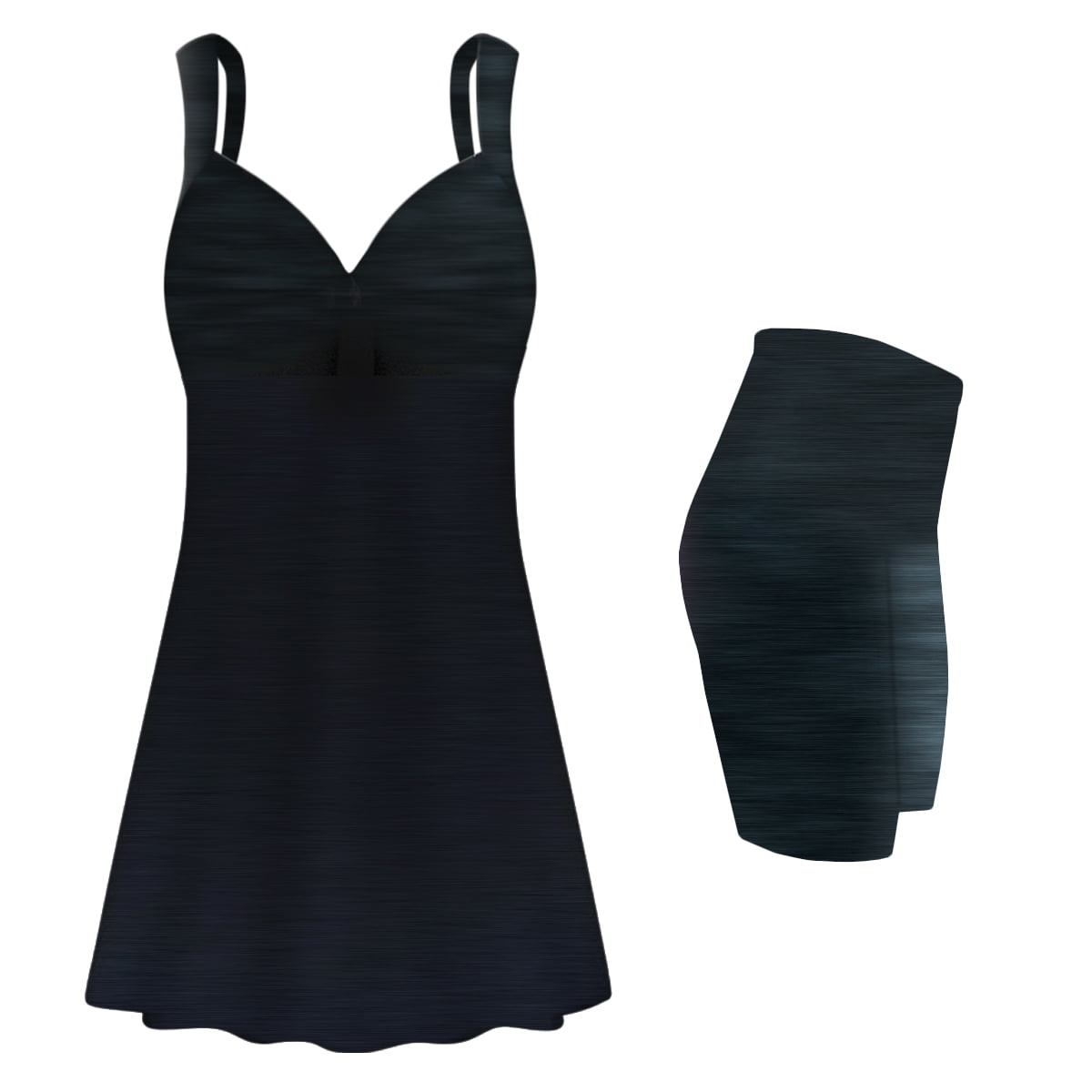 Plus Size Womens Swimsuit 2x Dark Denim Two-Piece Princess Cut ...