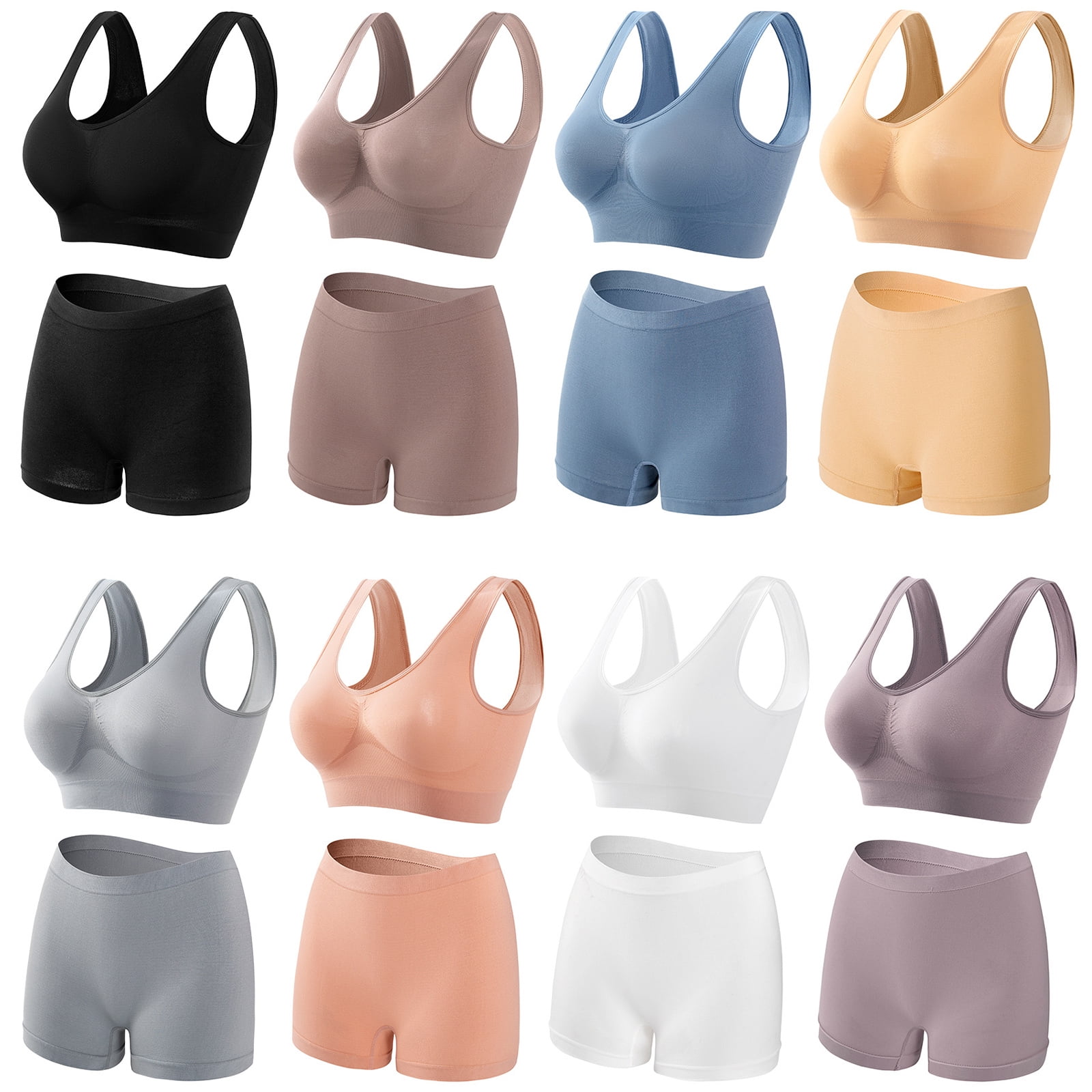 Plus Size Workout Outfits for Women 2 Piece Yoga Set Seamless Ribbed Sports Bra High Waist Gym ...