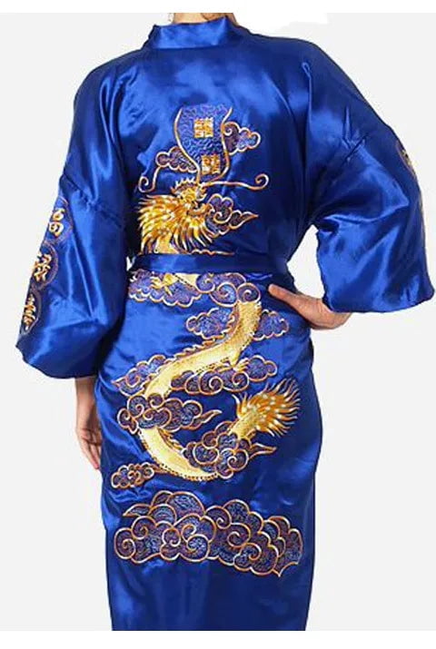 Plus Size XXXL Chinese Men Embroidery Dragon Robes Traditional Male ...