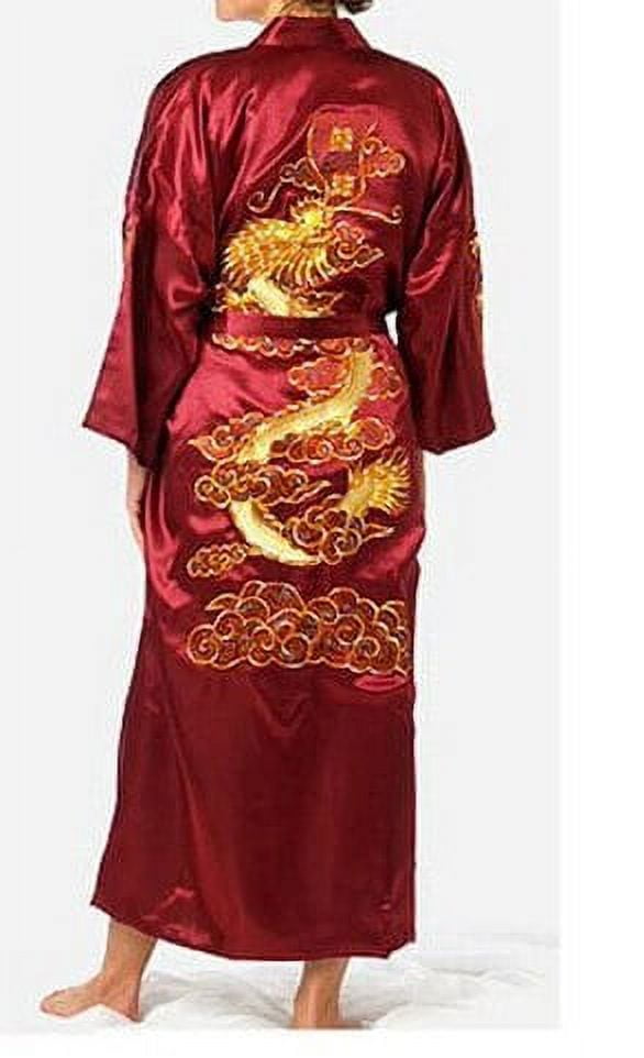 Plus Size XXXL Chinese Men Embroidery Dragon Robes Traditional Male ...