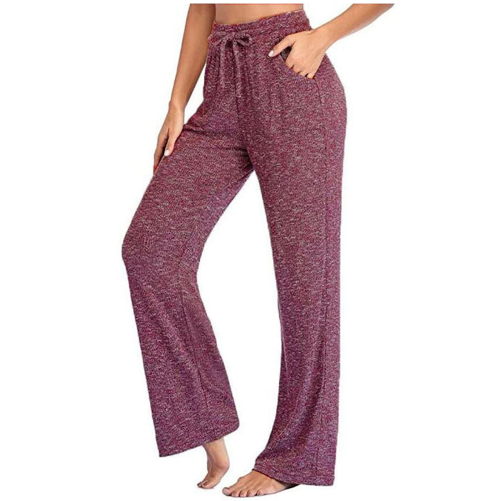 Plus Size Yoga Pants for Women Straight Leg Slacks Homewear Lounge ...