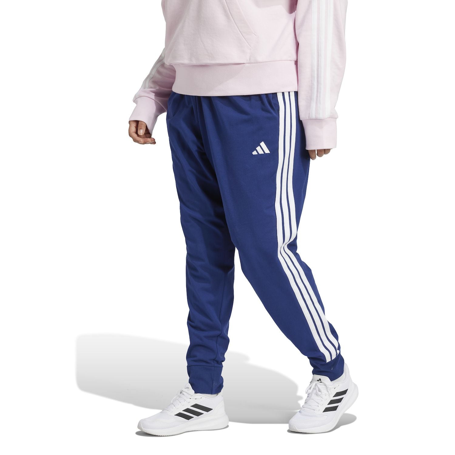 Plus Size adidas Essentials 3-Stripes Jogger Pants Color: Dark Blue ...