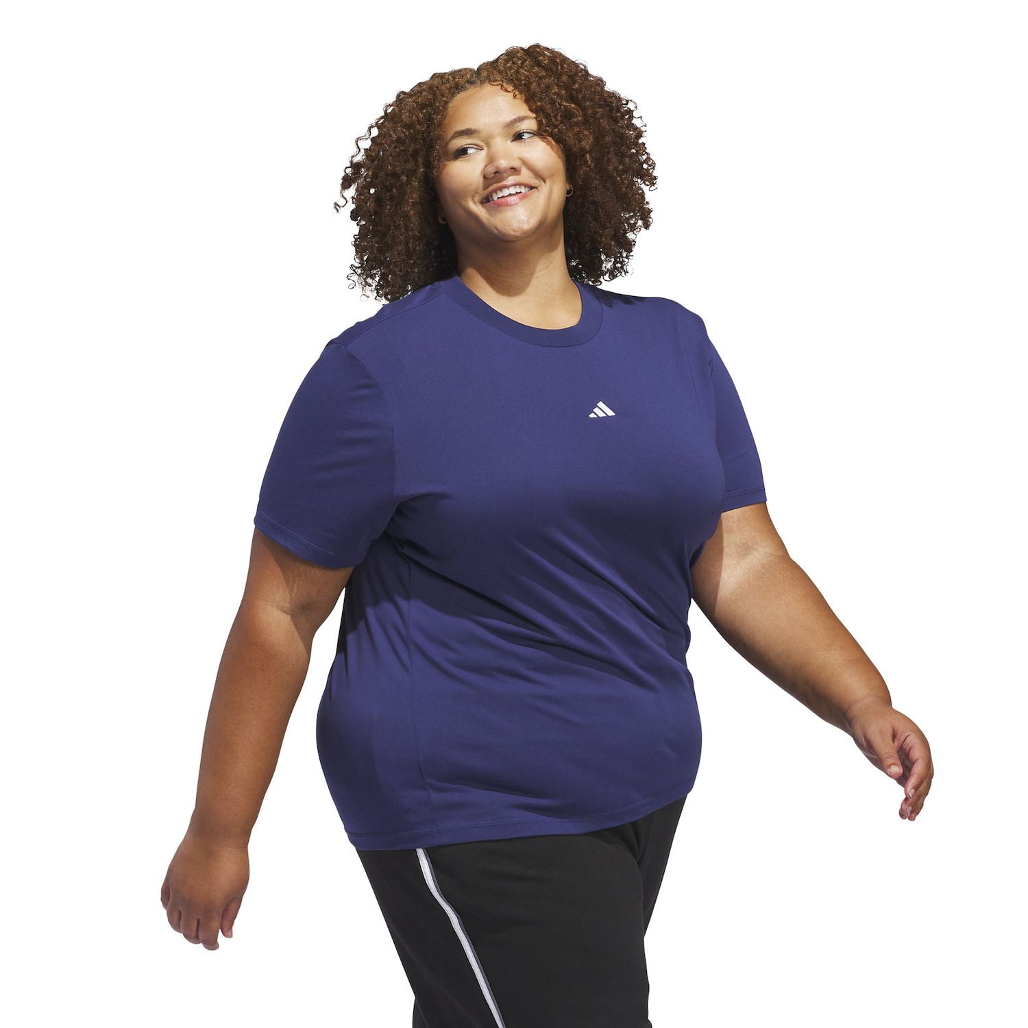 Plus Size adidas Essentials Small Logo T-Shirt Color: Dark Blue Size ...
